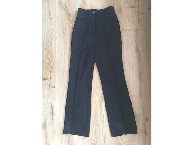 Sive pantalone visoki struk