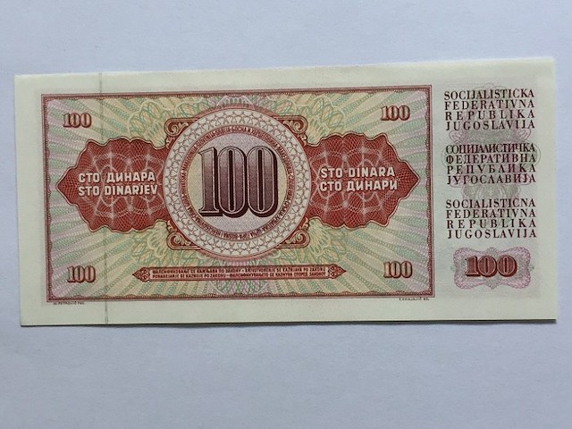 100 DINARA 1986 UNC