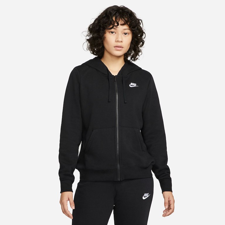 Nike W NSW CLUB FLC FZ HOODIE STD, ženski duks, crna