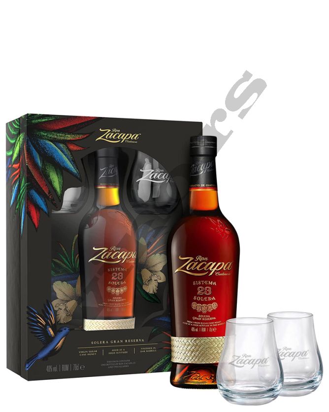 Zacapa 23yo Centenario+dve čaše gift box