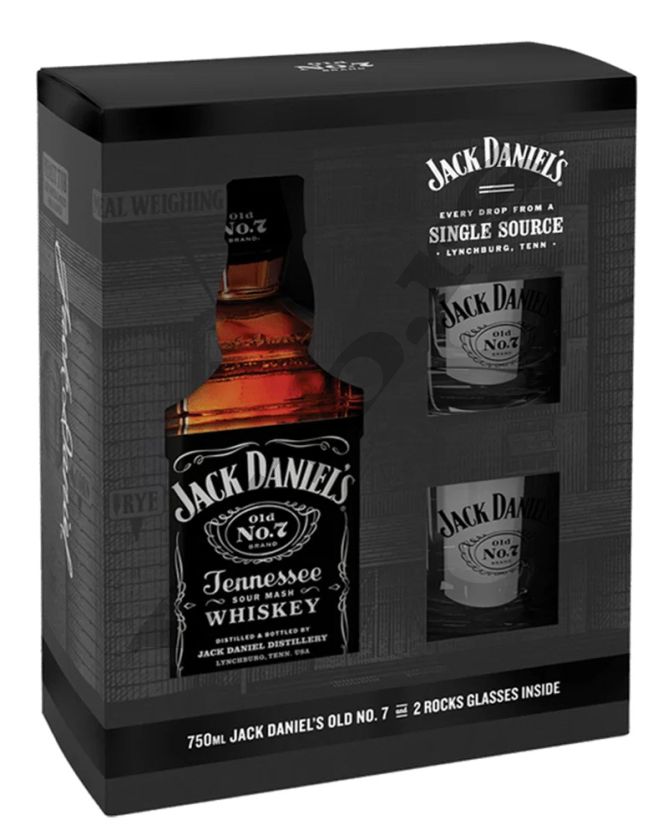 Jack Daniels+dve čaše gift box
