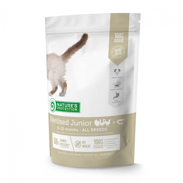 Natures Protection Cat Kitten Sterilised Poultry, Krill 400g