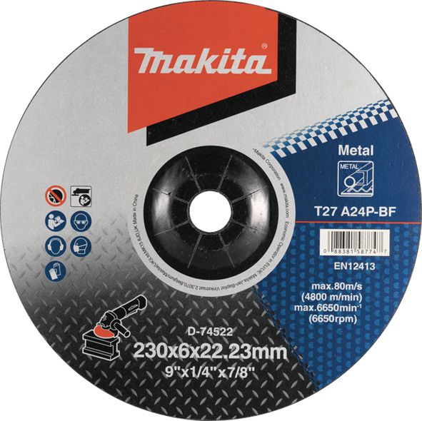 Brusni disk sa presovanim centrom Makita D-74522