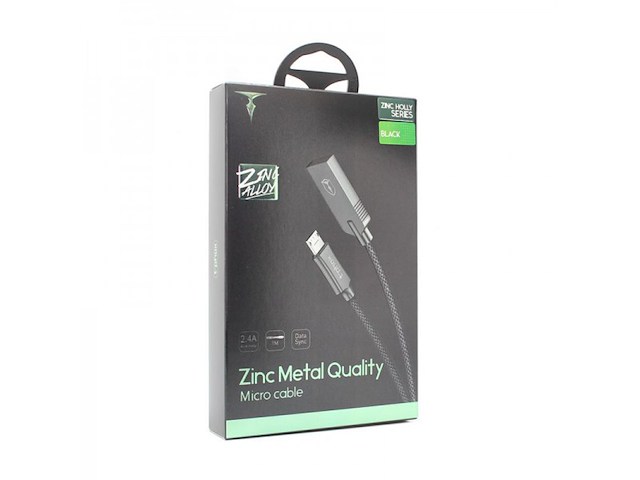 Data kabl T-phox T-M809 Zinc Holly micro USB crni 1m
