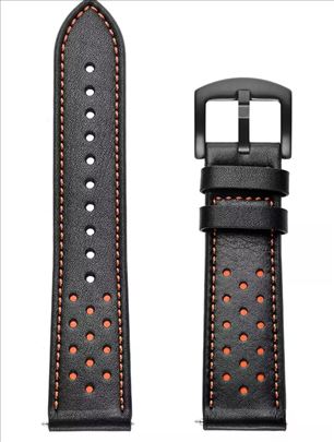 Crni kozni kais sa rupicama 22mm Samsung watch