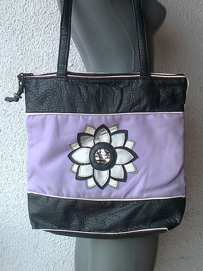 torba crno lila eko koža