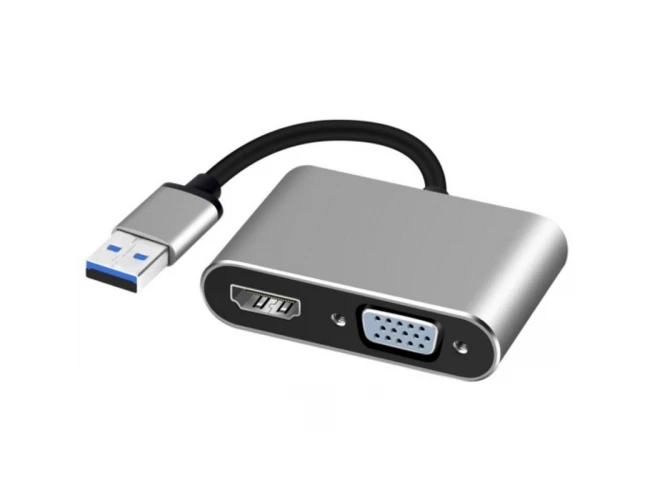 Fast Asia (OST05026) adapter USB 3.0 (Muški) na HDMI (Ženski) +VGA (Ženski)