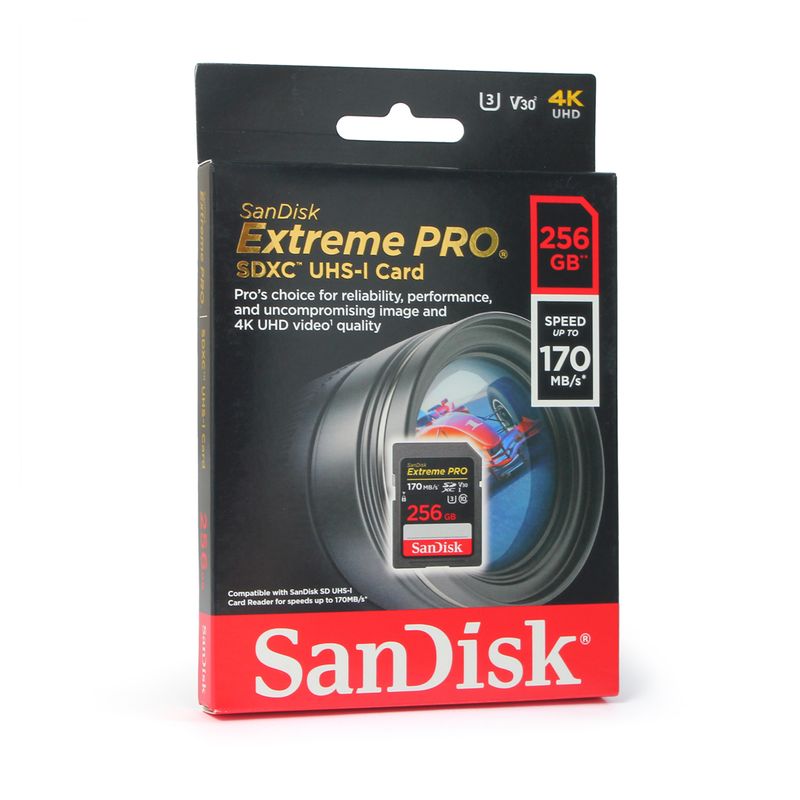 Mem.Kartica SanDisk SDXC Extreme Pro 256GB 170 MB/s V30 UHS-I U3