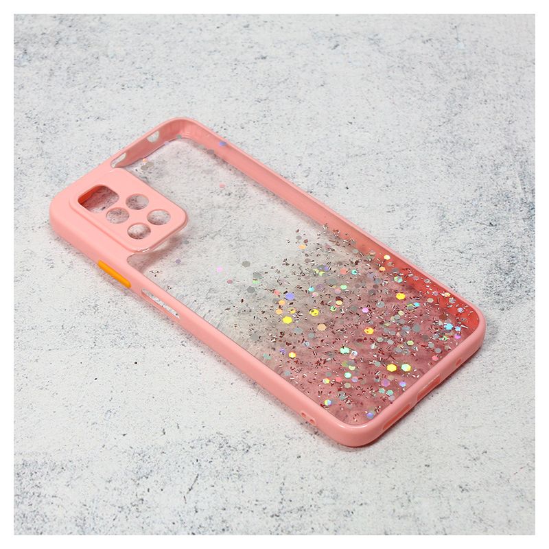 Maskica Frame Glitter za Xiaomi Redmi 10/10 Prime roze