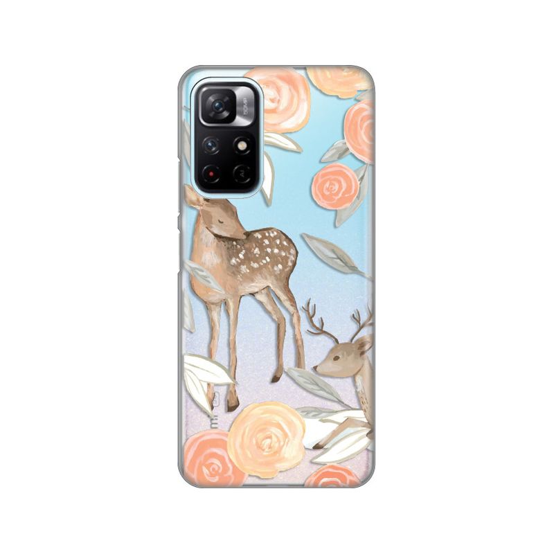 Maskica Silikonska Print Skin za Xiaomi Redmi Note 11T 5G/Poco M4 Pro 5G Flower Deer