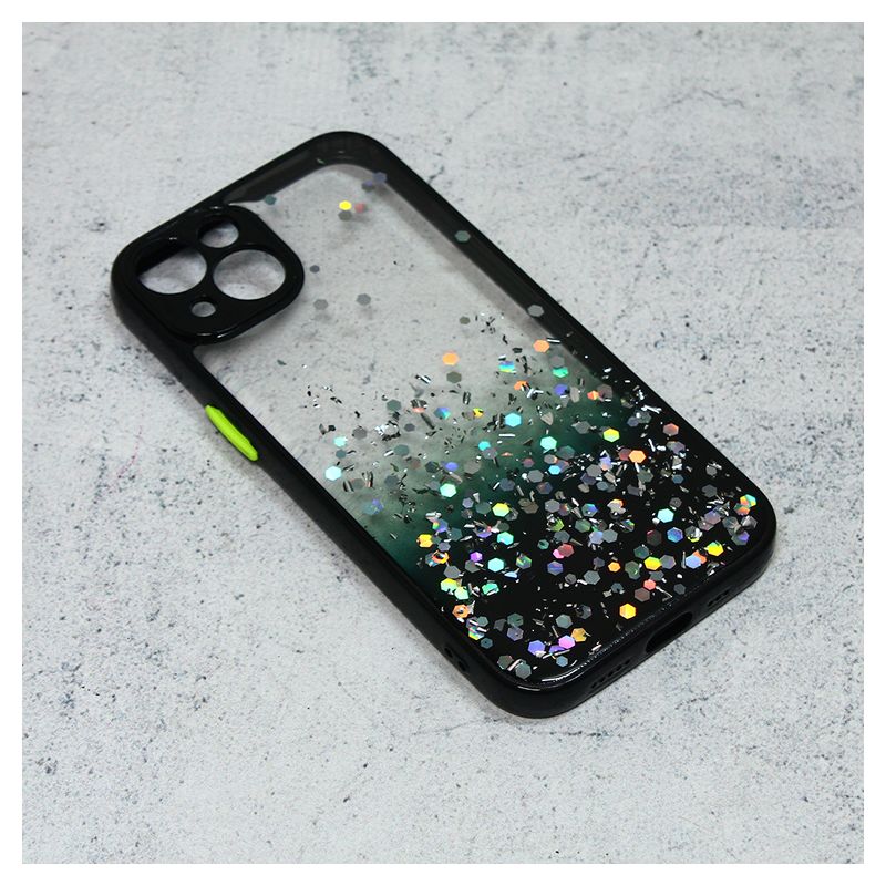 Maskica Frame Glitter za iPhone 13 6.1 crna