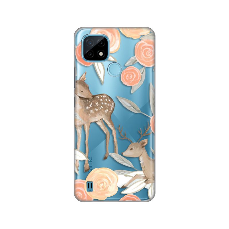 Maskica Silikonska Print Skin za Realme C21 Flower Deer