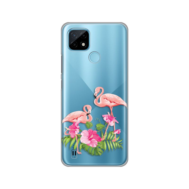 Maskica Silikonska Print Skin za Realme C21 Flamingo