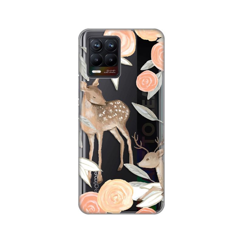 Maskica Silikonska Print Skin za Realme 8 4G/8 Pro Flower Deer