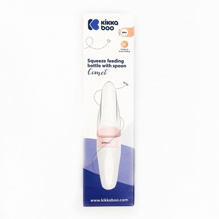 KikkaBoo silikonska flašica sa kašičicom 90ml comet pink ( KKB20064 )