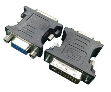 Gembird adapter DVI-I 24+5-pin male to VGA 15-pin HD (3 rows) female, black DVI-I A-DVI-VGA-BK