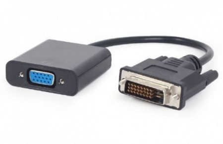 Gembird DVI-D to VGA adapter cable 24+1, black A-DVID-VGAF-01