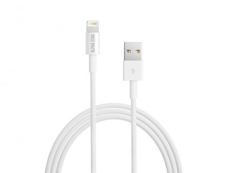 Alpha star USB kabl USB 2.0 (tip A -muški) -apple lightning ( za iPHONE -muški) dužina 1.2m beli blister ( IPHONE USB-1.2M blister )