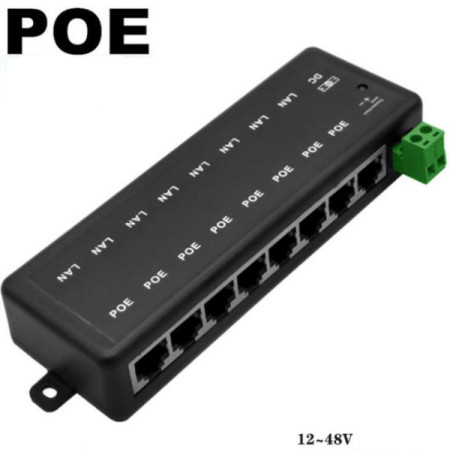 Gembird POE-INJ-8xRJ45 8CH pasivni prolazni POE injector, for IP Network Camera Ubiquiti and Mikro