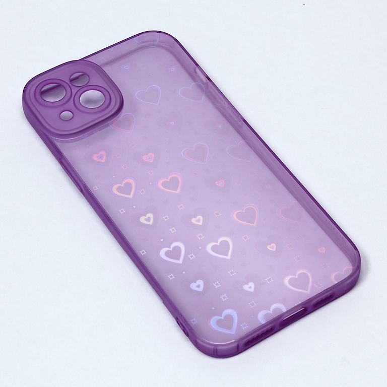 Maska(futrola) Heart Color IMD za iPhone 14 Plus 6.7 ljubicasta