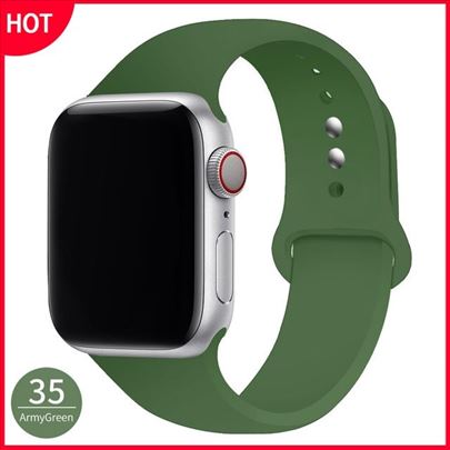Apple watch 42/44/45 tamno zelena silikonska