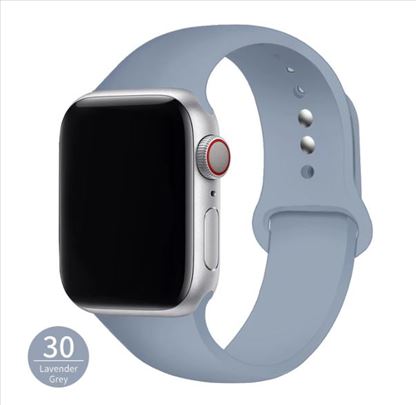 apple watch 42/44/45 mm siva silikonska narukvica