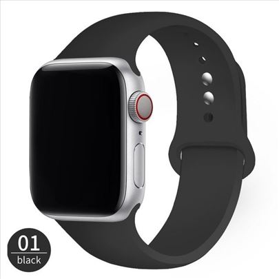 Apple watch 38/45 crna silikonska narukvica