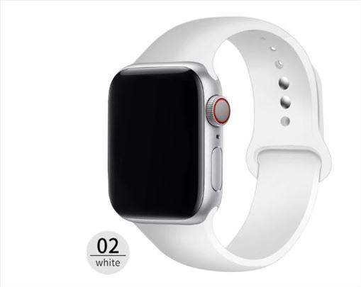 Apple watch 38/45 bela silikonska narukvica