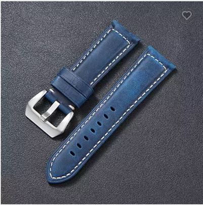 Prirodni kozni kais 22mm plavi Samsung watch 46mm