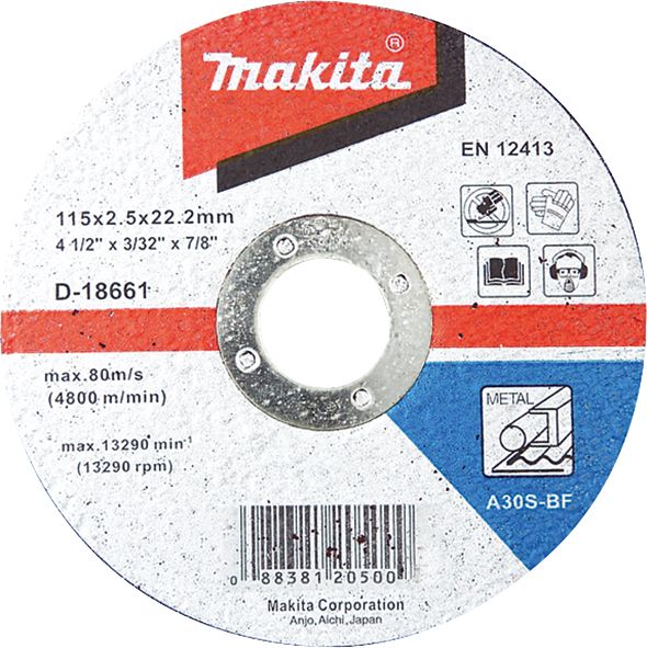 Brusni disk sa presovanim centrom Makita D-18574