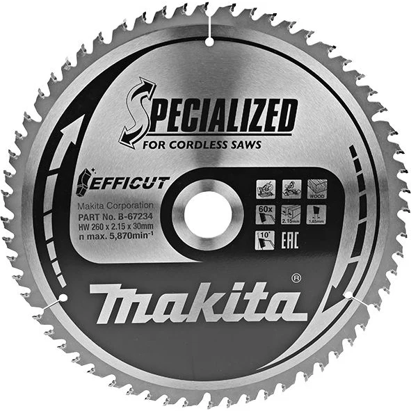 List za testeru od tvrdog metala EFFICUT Makita B-67234