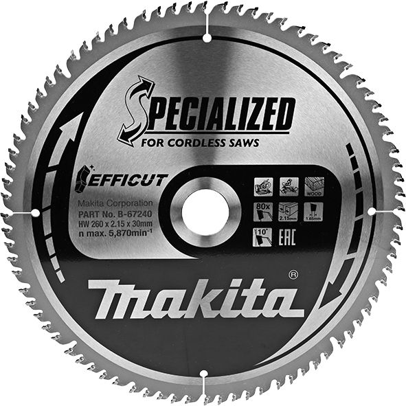 List za testeru od tvrdog metala EFFICUT Makita B-67240