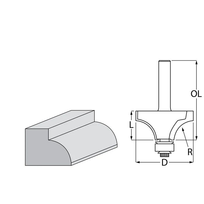 Okrugla glodalica sa ležajem Makita D-48418