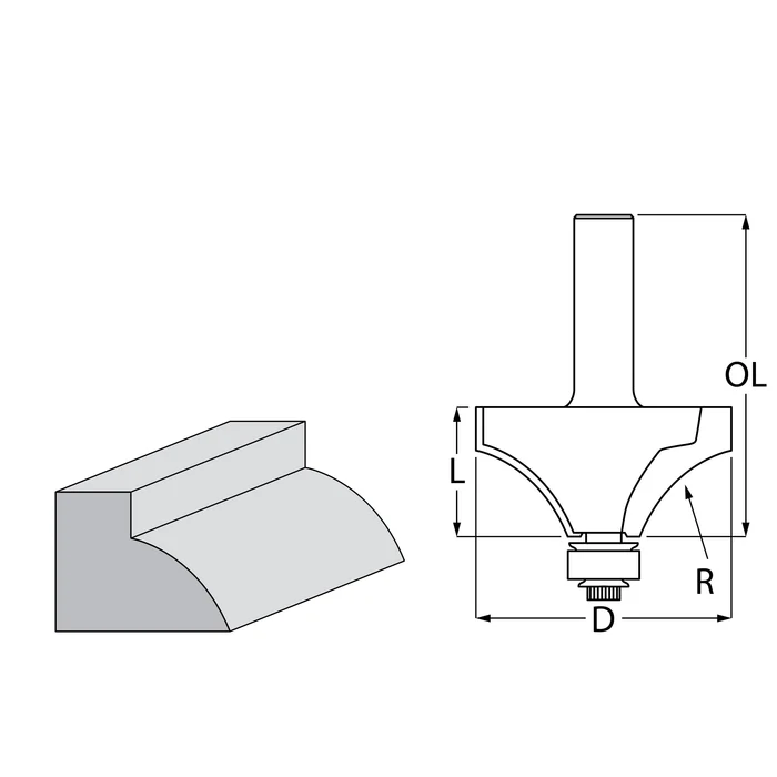 Okrugla glodalica sa ležajem Makita D-48424