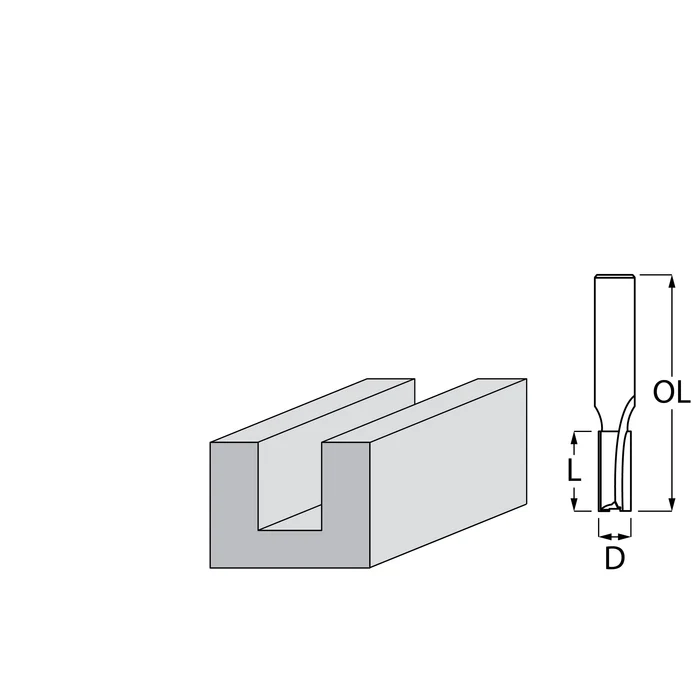 Ravno glodalo sa 2 zupca Makita D-47503