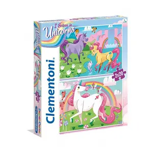 Clementoni CL24754 PUZZLE 2x20 UNICORNS BRILLIANT
