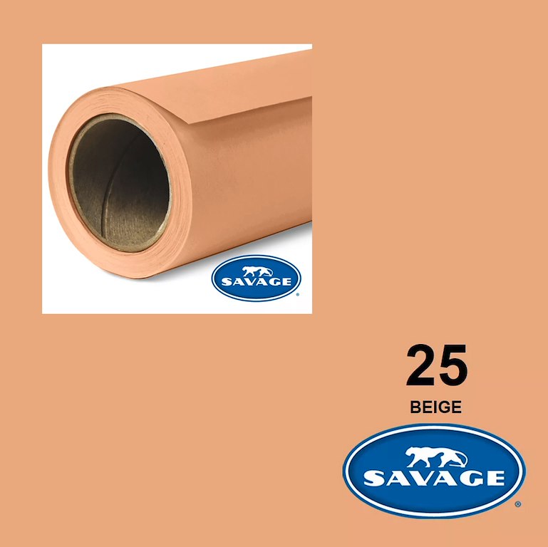 Savage Beige 25 2.75x11m papirna pozadina, Made in USA