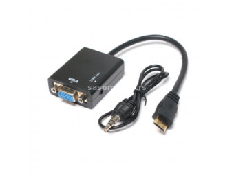 Adapter mini HDMI na VGA (Audio) JWD-HDMI10 crni