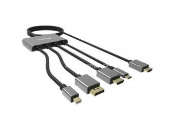 Sandberg 509-21 all-in-one adapter USB C/DP/m DP/HDMI na HDMI 2m