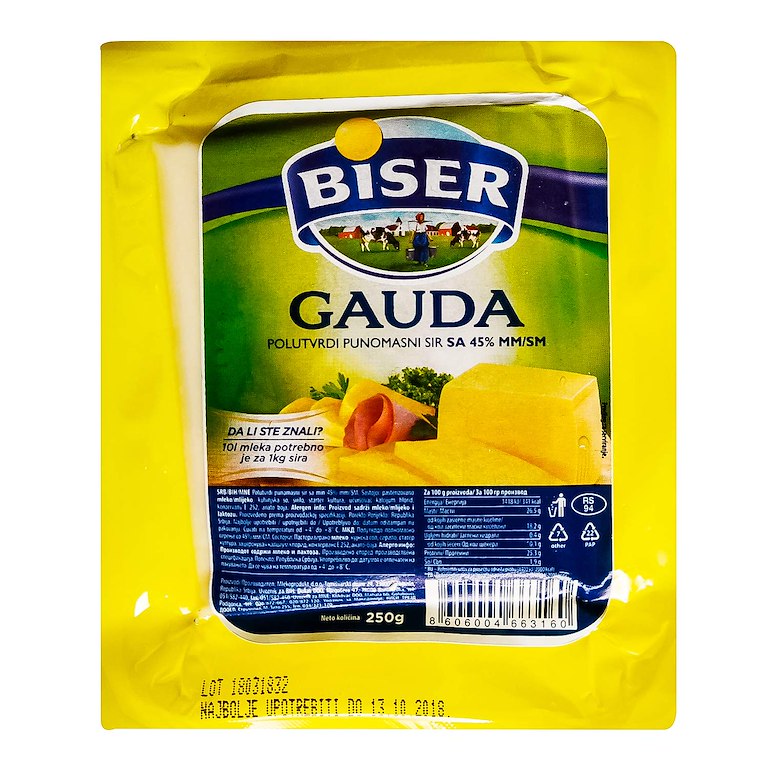 Biser sir gauda 45%mm 250g biser