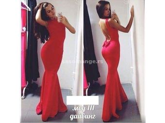 208) Prelepa crvena sirena haljina VIŠE BOJA