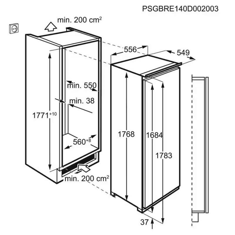 AEG ugradni frižider SKE818E1DC