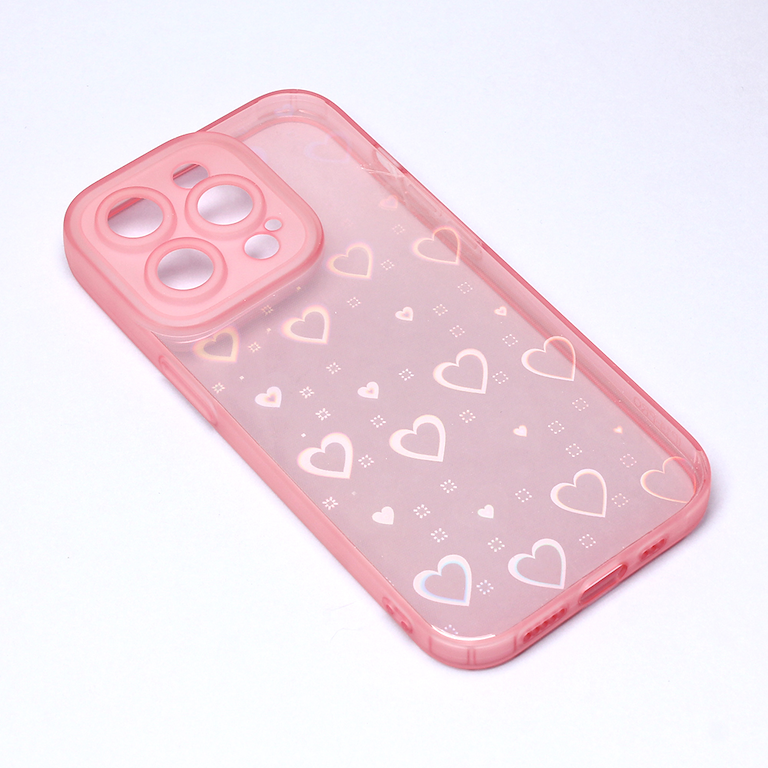 Maska Heart Color IMD za iPhone 14 Plus 6.7 roze