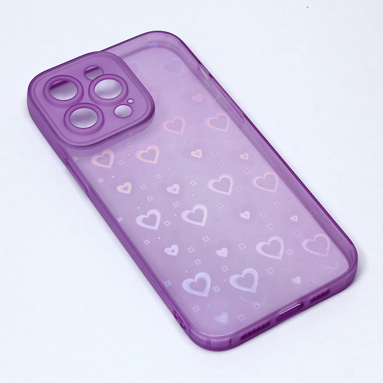 Maska Heart Color IMD za iPhone 14 Pro Max 6.7 ljubicasta