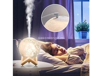 Aromaterapija- Diffuser-Humidifier 3D Moon Lamp- OVLAŽIVAČ
