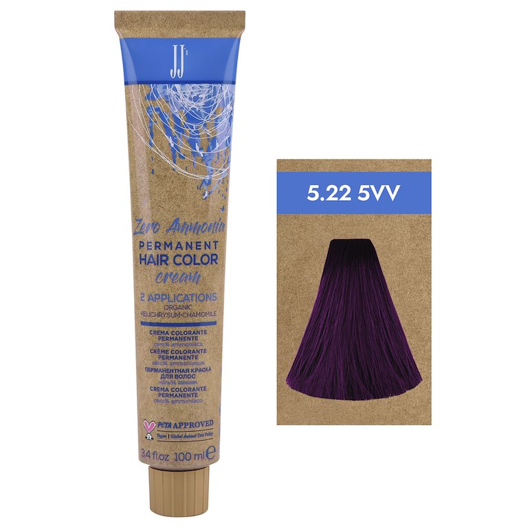 Farba za kosu JJ’s Zero Ammonia 100ml Intenzivna violet svetlobraon 5.22-5VV