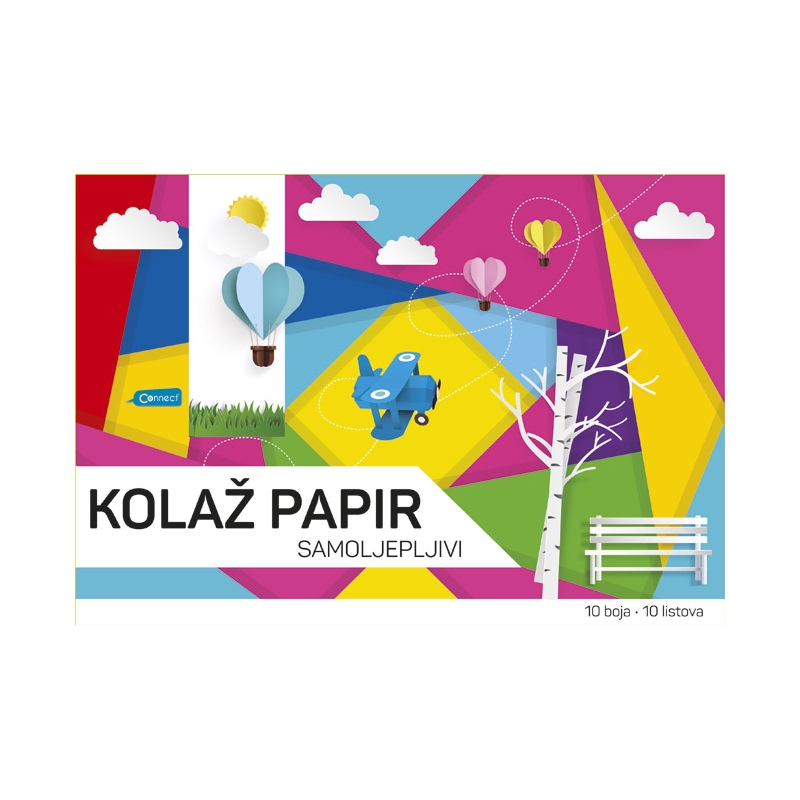 Kolaž papir 10 listova B5 samolepljiv Connect 400132