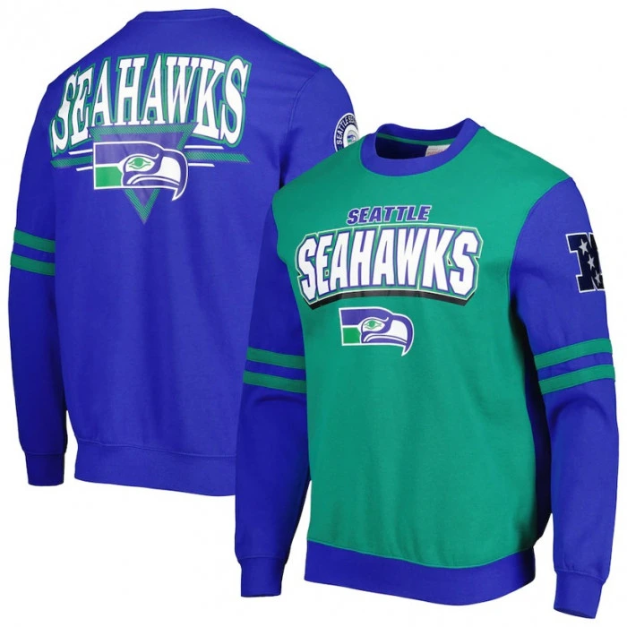 Seattle Seahawks Mitchell and Ness All Over Crew 2.0 duks