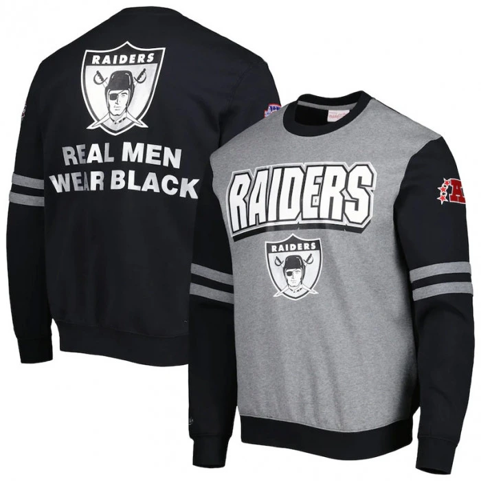 Las Vegas Raiders Mitchell and Ness All Over Crew 2.0 duks