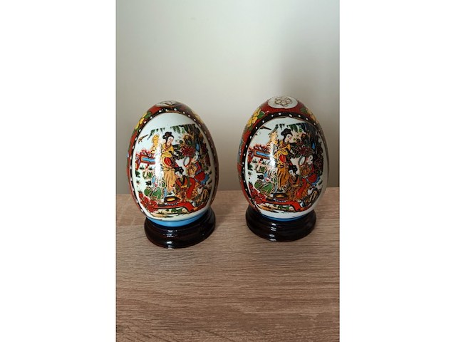 Kineska Jaja od Porcelana Satsuma Style iz 1960-ih